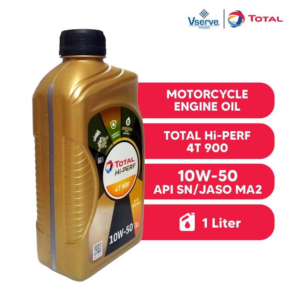 Total Hi-Perf 4T 900 10W-50 1 Liter Fully Synthetic Motorcycle Engine Oil | Shopee Philippines