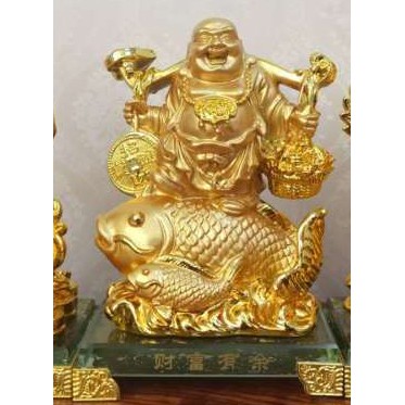 Buddha on Fish/ laughing buddha on arowana/size:120*85*170mm | Shopee ...
