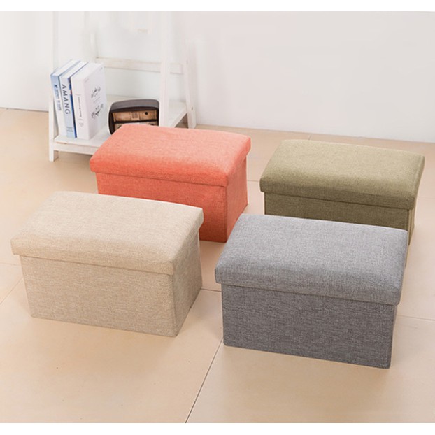 Ottoman Foldable Storage Chair 40x25x25 Storage Box Stool Footrest Seat ...