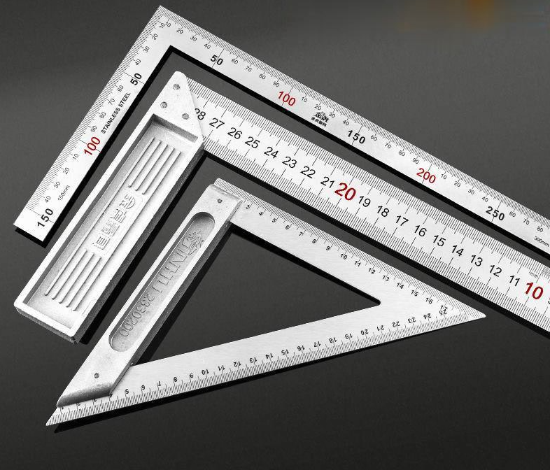 Angle Square Woodworking Ruler 45 Degrees 90 Degrees L-Square Steel ...