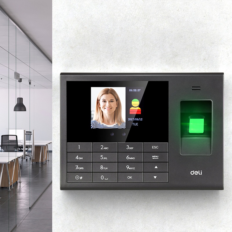 Deli Face Recognition Attendance Machine 2.8'TFT Biometric Scanner Fingerprint Absence Machine ...