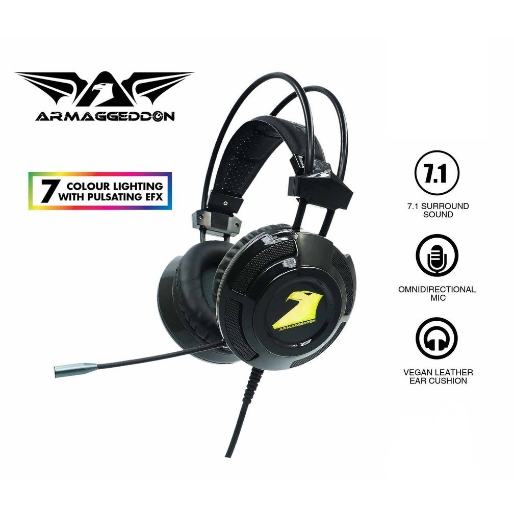 Armaggeddon Nuke 9 - 7.1 Surround EFX Gaming Headset with Vegan Leather ...