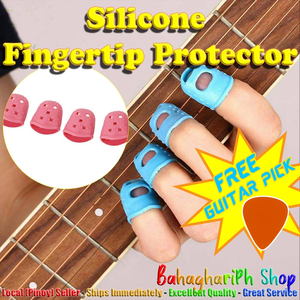 4 pcs Fingertip Protector 1 set finger protector FREE GUITAR PICK ...