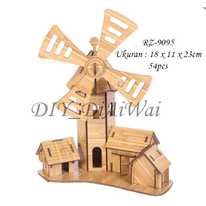 3d puzzle DIY Windmill Cottage Kids Educational puzzle Toys (Gifts ...