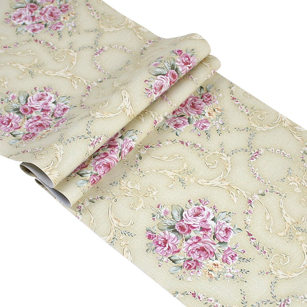 Elegant yellow background with flower wallpaper sticker pvc self ...