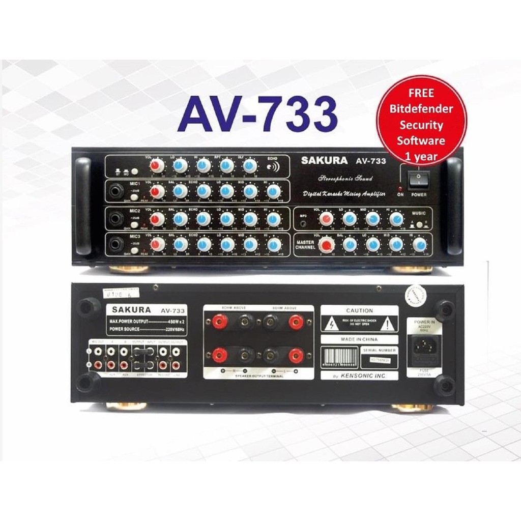 Sakura AV-733 450W X 2 Karaoke Mixing Amplifier | Shopee Philippines