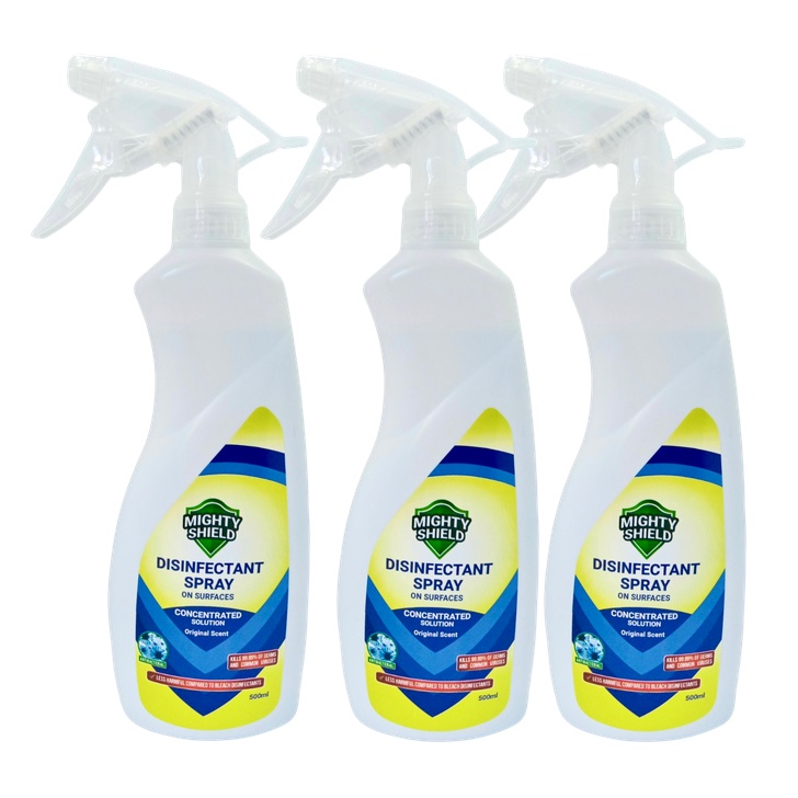 Mighty Shield DISINFECTANT SPRAY 500ML (Pack of 3) | Shopee Philippines