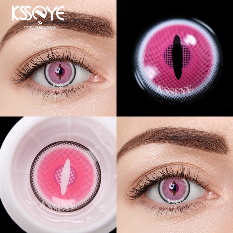 Halloween Contact Lenses 2 Pieces/1 Pair of Pink Contact Lenses Pink ...