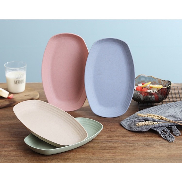 Eco-friendly 30cm mango-shaped wheat plate for Japanese-style fish ...