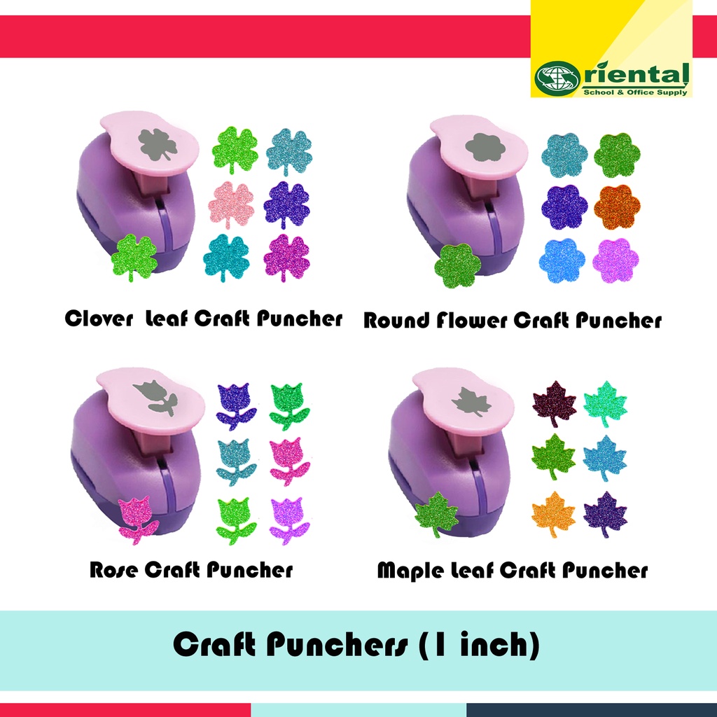 KM-8810 Circle Clover Leaf Rose Design - Round Punch Hole Scrapbooking ...
