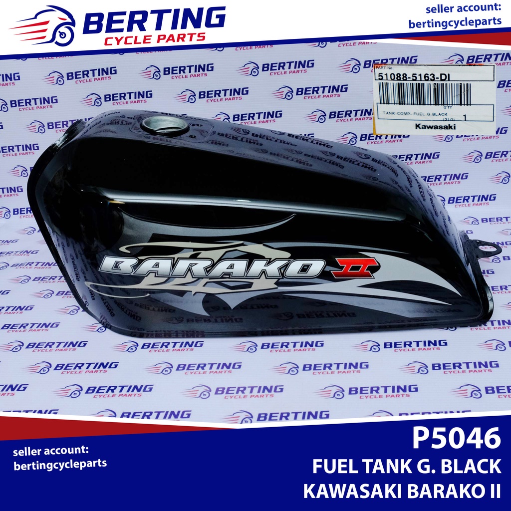FUEL TANK GLOSS BLACK Kawasaki Barako B2 Genuine 51088-5163-DI | Shopee ...