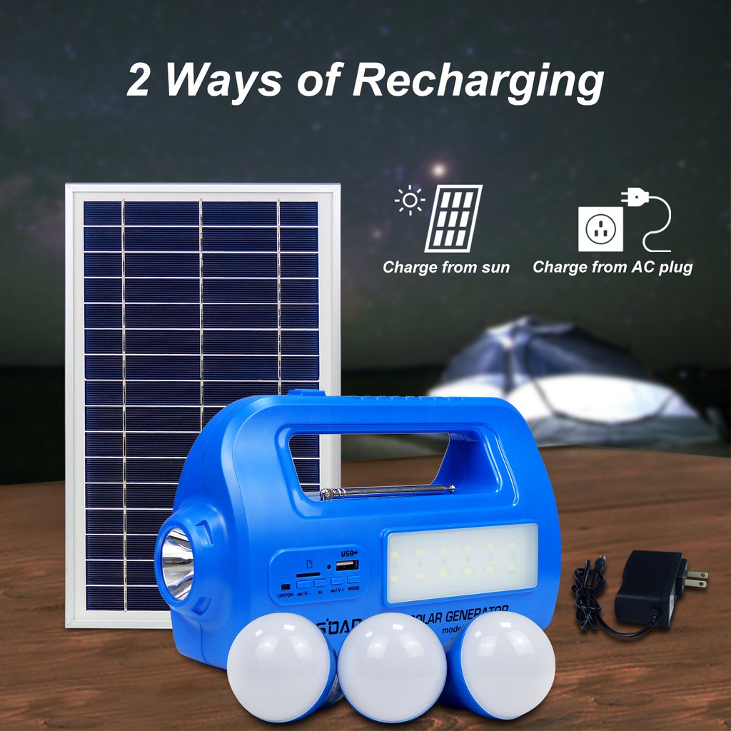 Solar light system Portable Solar Panels Charging Generator Power ...