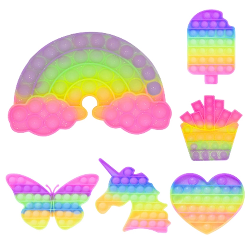 Pink Cloud Rainbow Pop Bubbles Fidget Toy Its Anti Stress Relief Toy ...