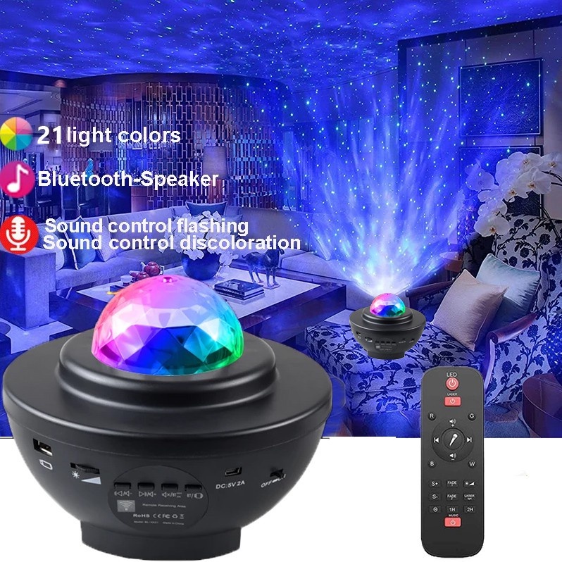 Led Star Projector Night Light Galaxy Starry Projector With Music Bluetooth Speaker Remote ...