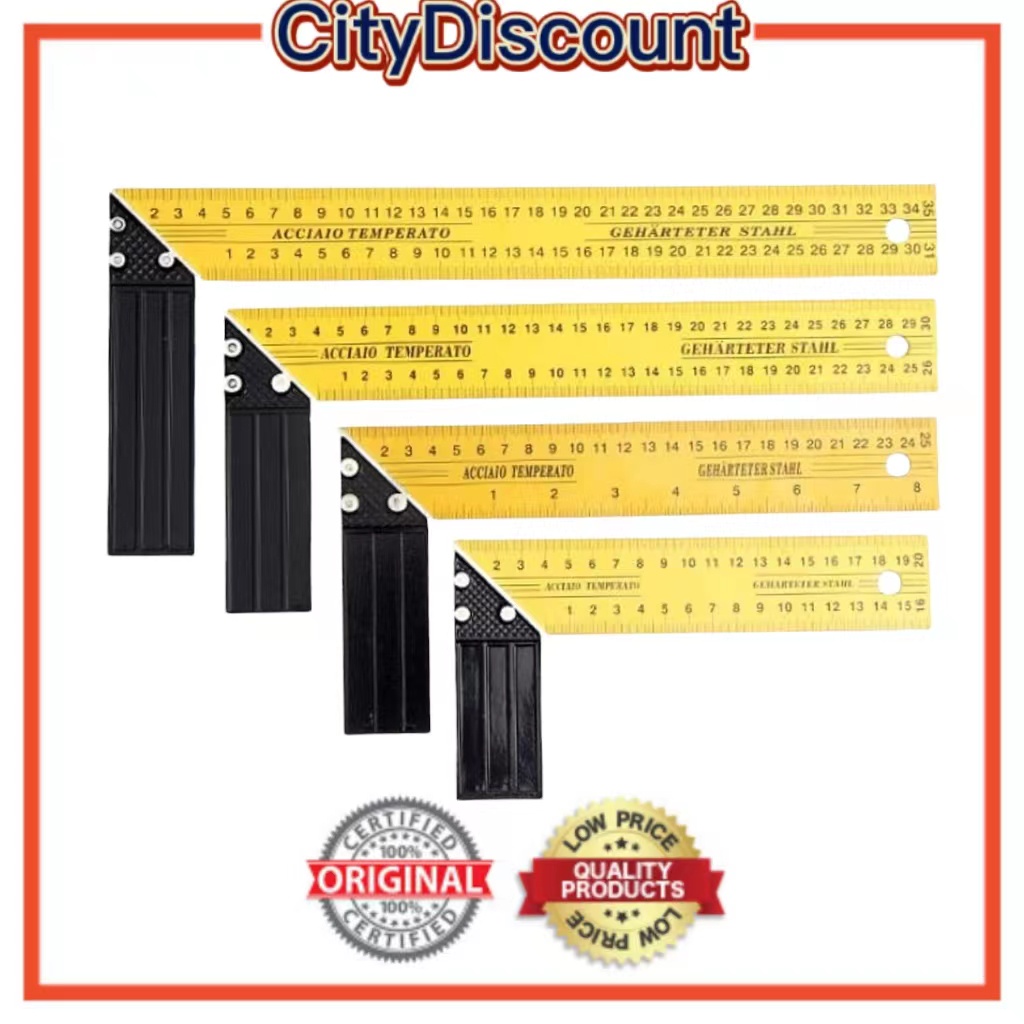 COD L-Square 8" 10" 12" 16 Squala Stainless Steel Ruler L Square Angle ...