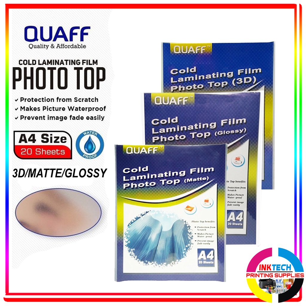 QUAFF 3D/Matte/Glossy/Glitter / Rainbow / Broken glass Photo top a4 ...