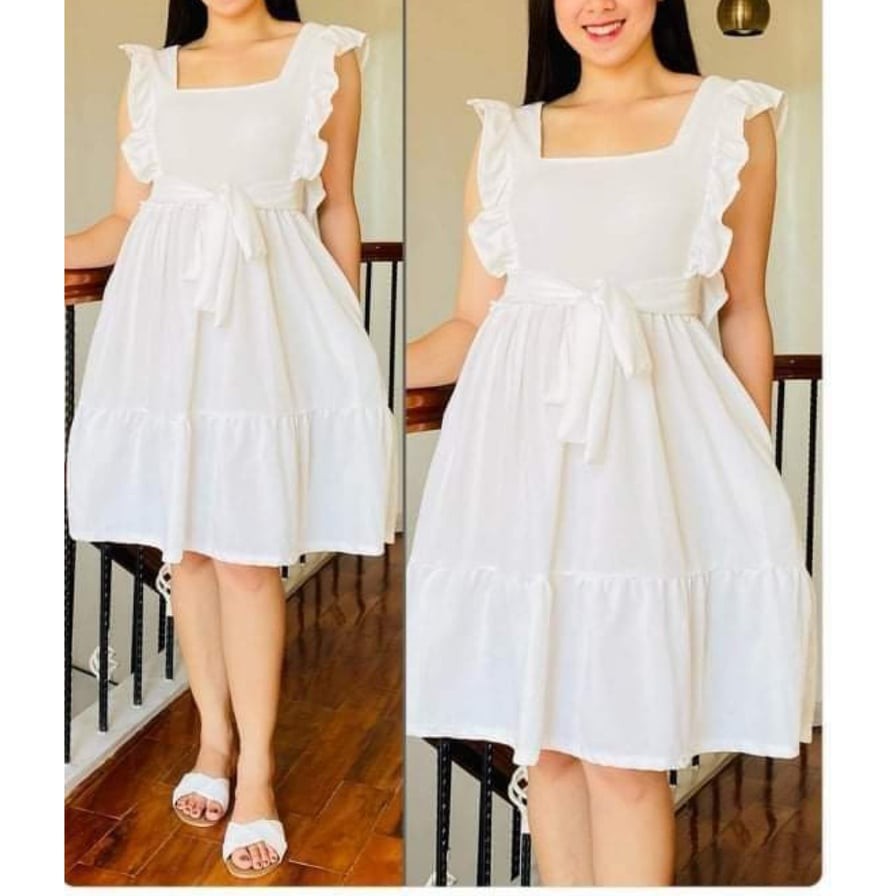 AUGUST SALE!!! Bangkok's Plain Ruffled Trendy Dress | Shopee Philippines