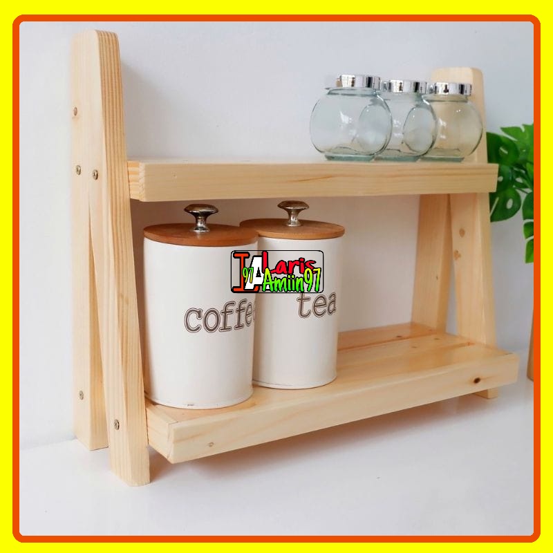 KAYU Multipurpose Kitchen Spice Rack/Dutch Teak Wood Stacking Rack/2 ...