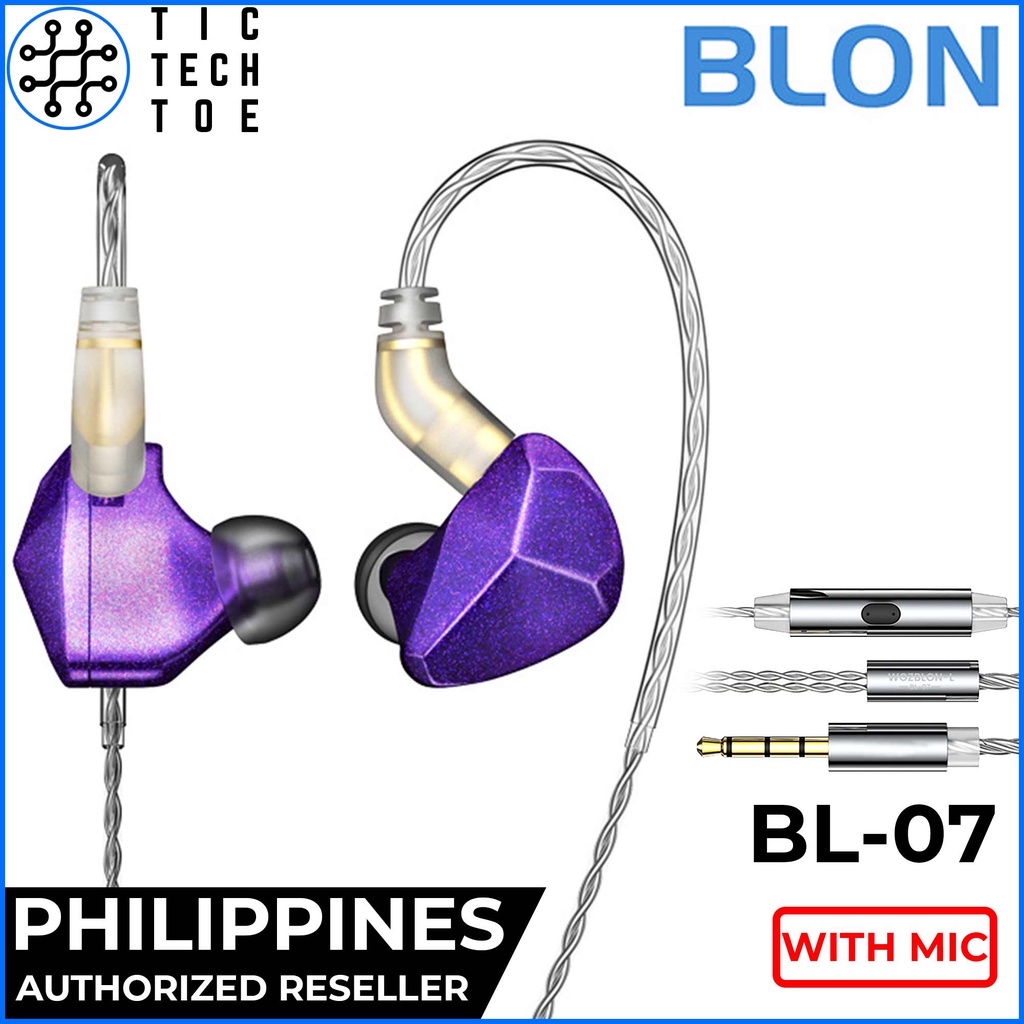 BLON BL-07 / BL07 07 Fiber Diaphragm Dynamic Driver HiFi Earphones with Mic | Shopee Philippines