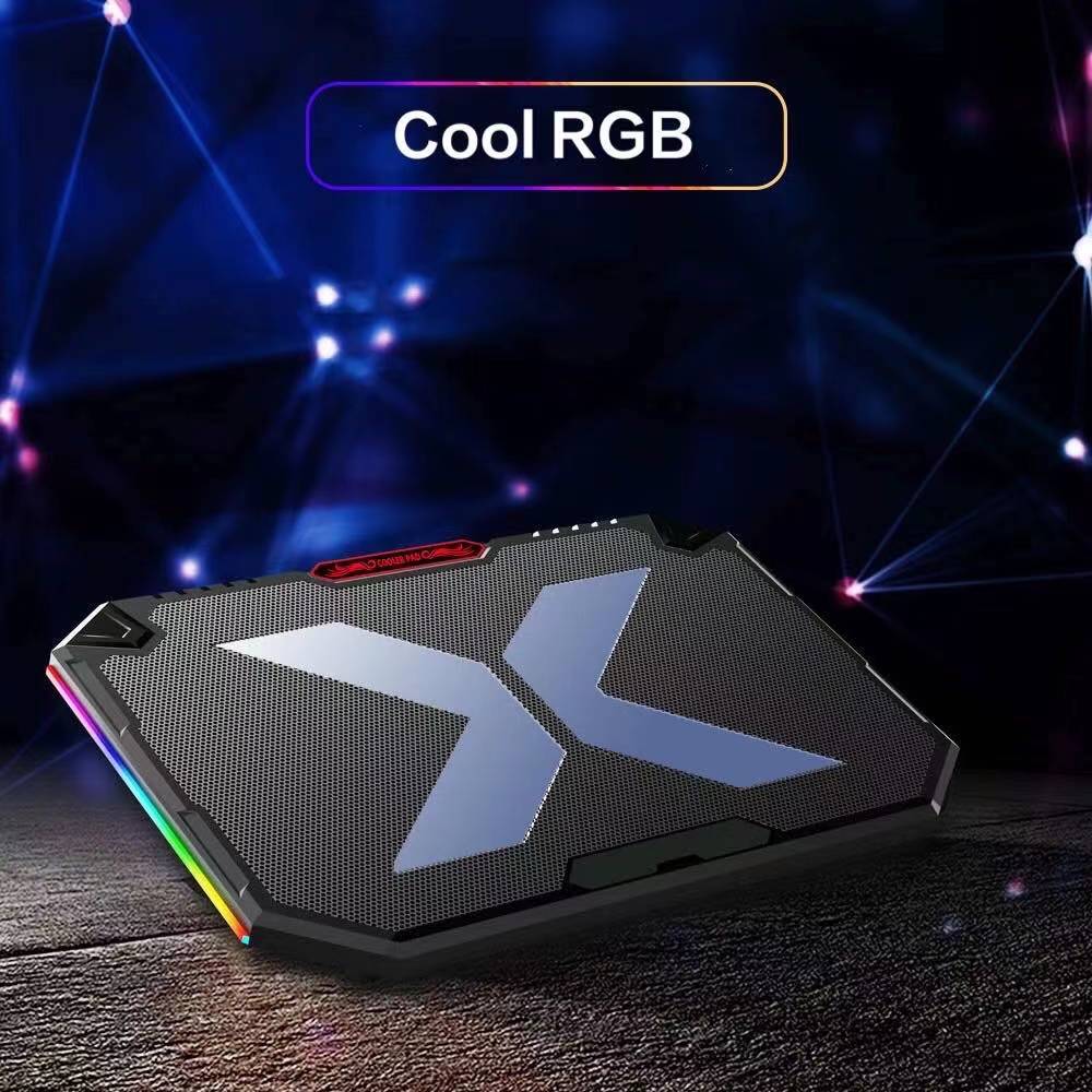 RGB Gaming Laptop cooler Powerful airflow Notebook Cooling pad 5 Fan ...