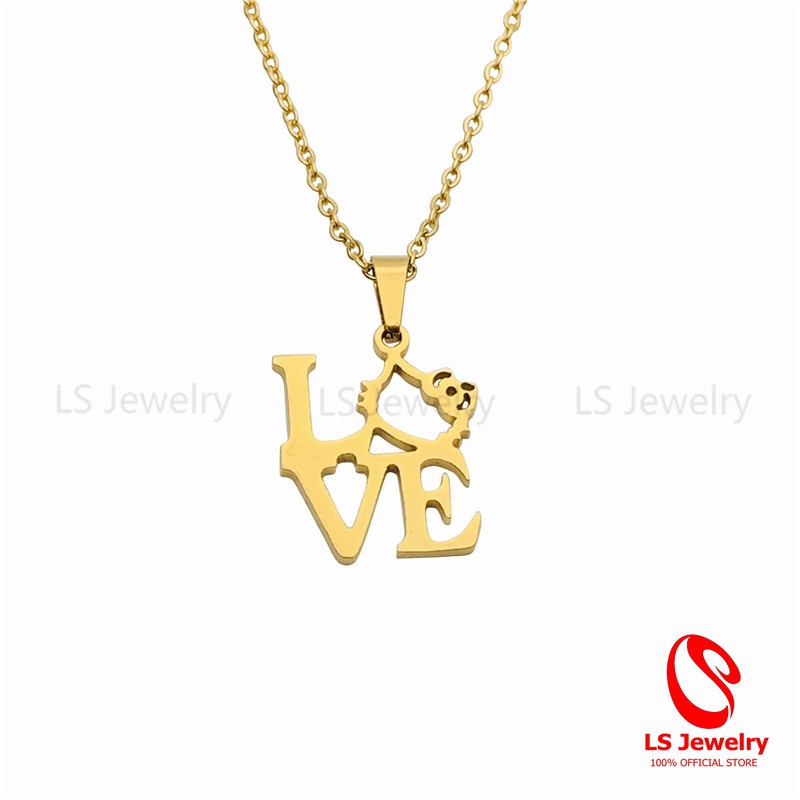 LS jewelry Stainless Steel 18K Gold Plated Necklace N0089 | Shopee ...