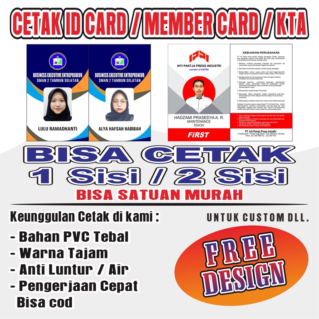 Print ID CARD / MEMBER CARD / KTA UNIT | Shopee Philippines
