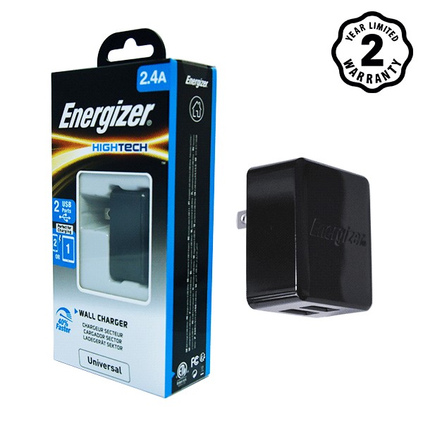 Energizer HT 2.4A 2 USB port charger (Black) | Shopee Philippines