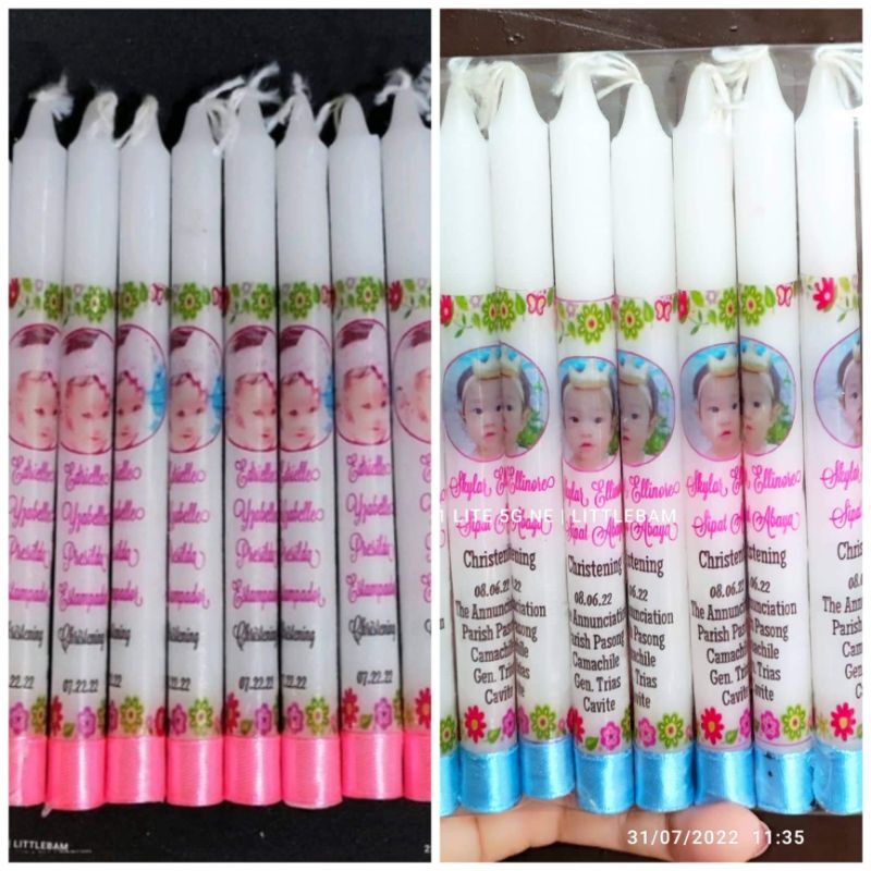 Baptismal candle or christening candle debut candles | Shopee Philippines