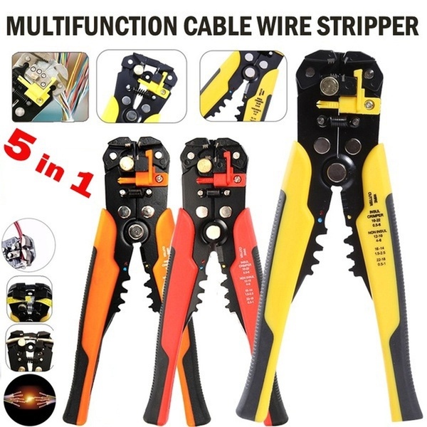 Automatic Cable Stripper Hand Stripping Crimping Tool Wire Cutter 5 in ...