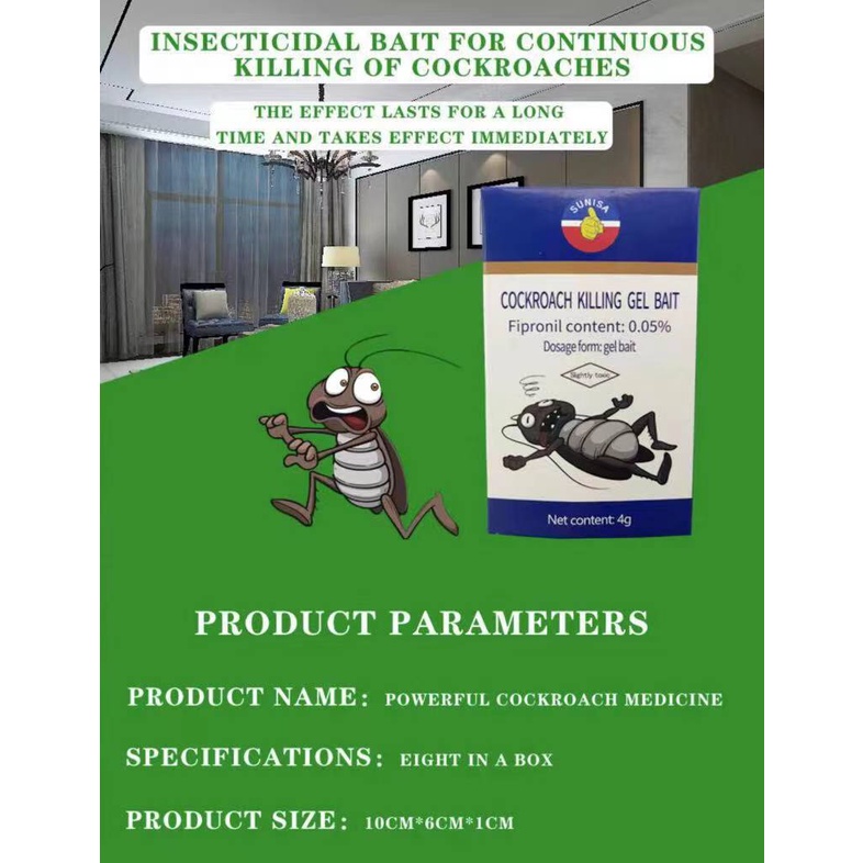 Supper Effective!!! Sunisa Cockroach Killing Gel Bait (8pcs Per Box ...