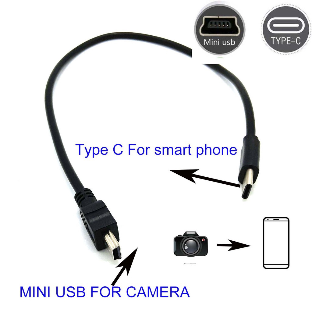 TYPE C to mini usb OTG CABLE FOR Nikon D3X D3S DS3 D4 D50 D70 D70s D80 ...