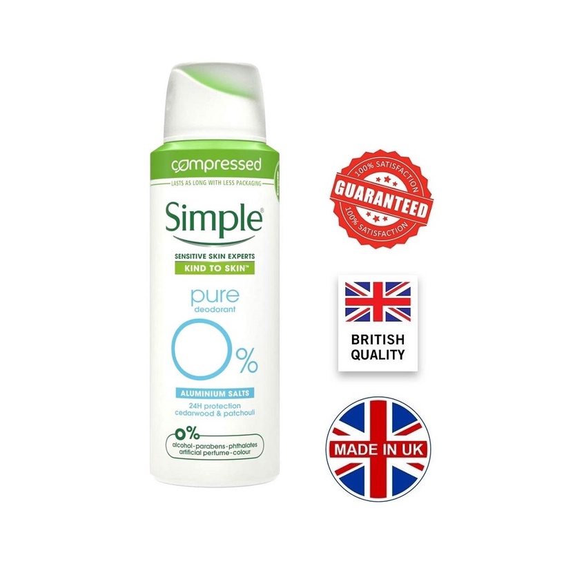 Simple Kind to Skin Pure 24 Hours Protection Deodorant 125ml | Shopee ...