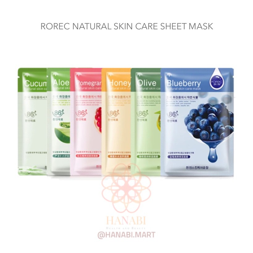 Rorec / Hchana Original Mask - Rorec Natural Skin Care Sheet Mask ...