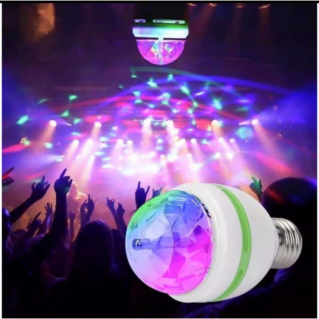100% Original Lucky LED Mini Party Bulb Disco Light Full Color Rotating ...