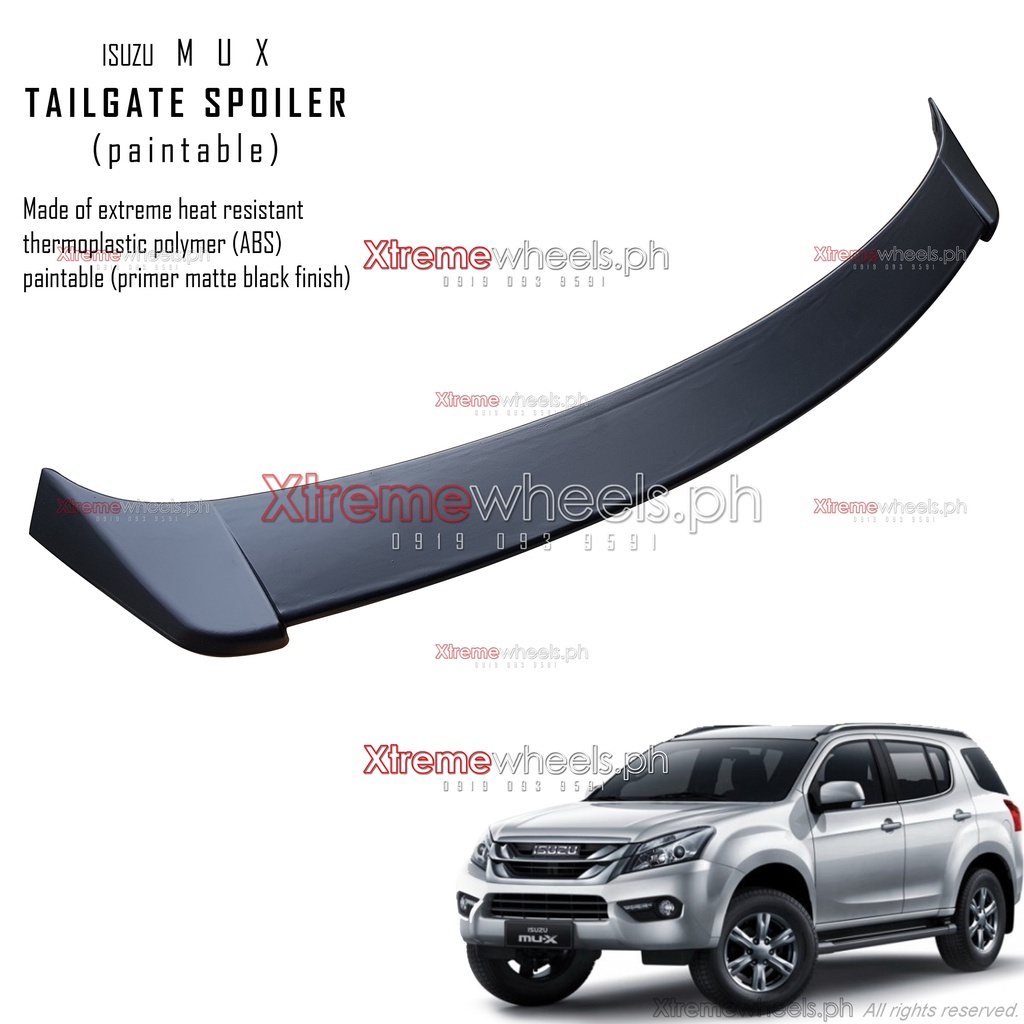 Isuzu Mux 2018-2021 OEM Spoiler Thailand Made with Primer Black ( Mux ...