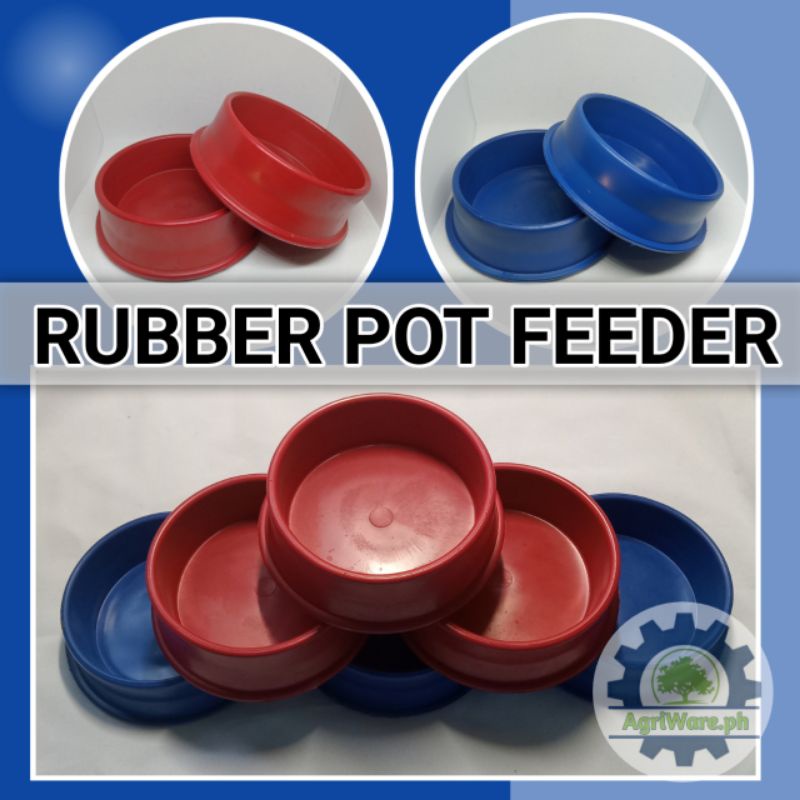 AW-012B - 1 Dozen (12pcs) Rubber Pot Feeder for Chicken, Birds, Dogs ...