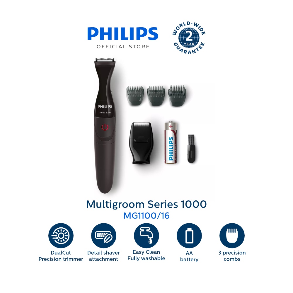 Philips Multigroom Series 1000 MG1100/16 with Dual Cut Technology ...