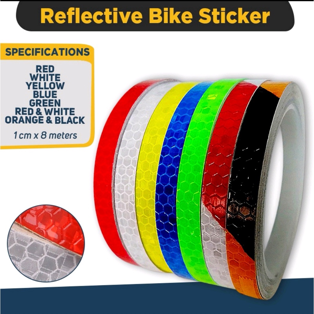 (5PCS)Bicycle PVC Reflective Bike Stickers Cars Safety Warning Durable ...