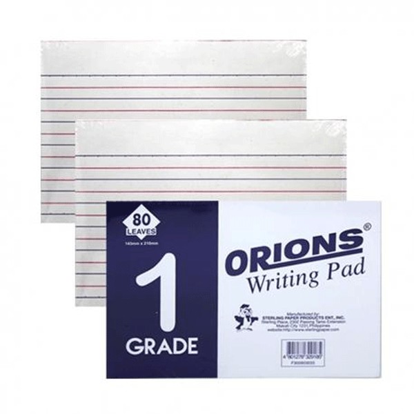 Orions Grade 1 Writing Pad Paper 3/Pack 80 leaves | Shopee Philippines