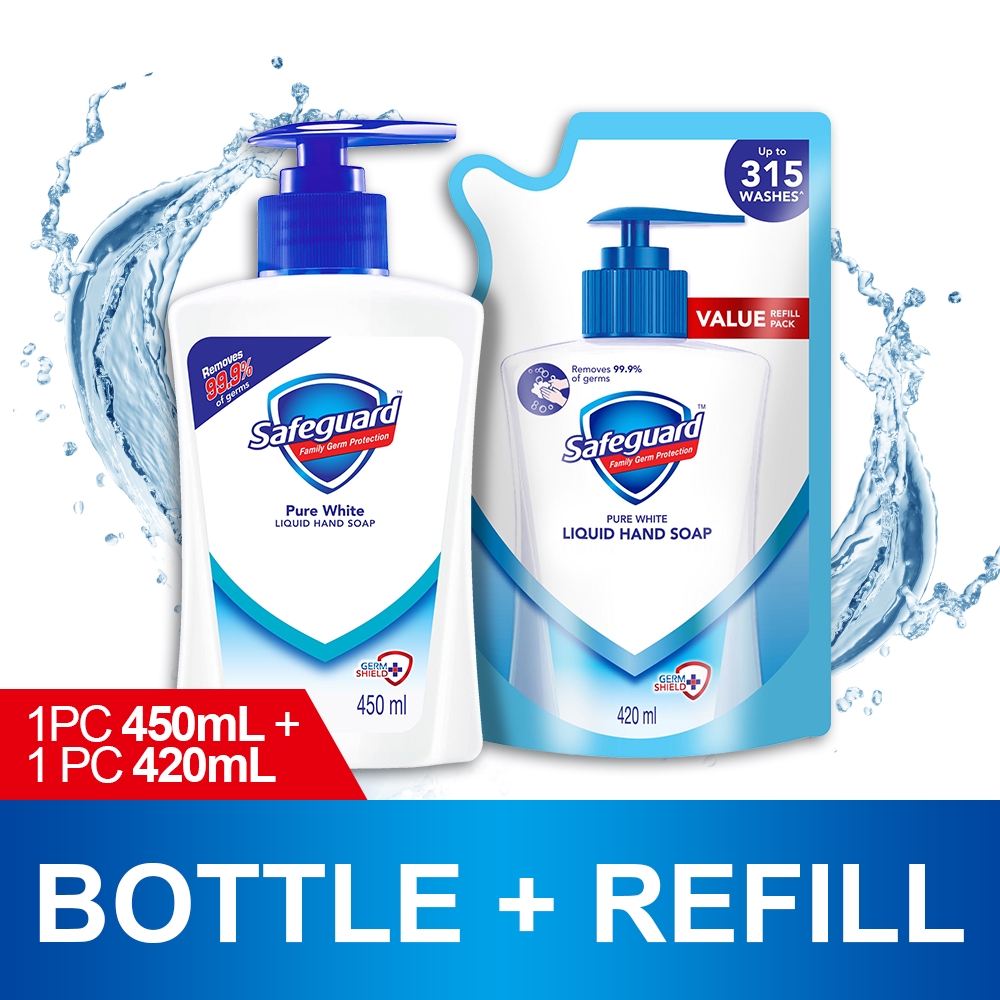 Safeguard Pure White Liquid Hand Soap 450ml Refill 420ml Shopee