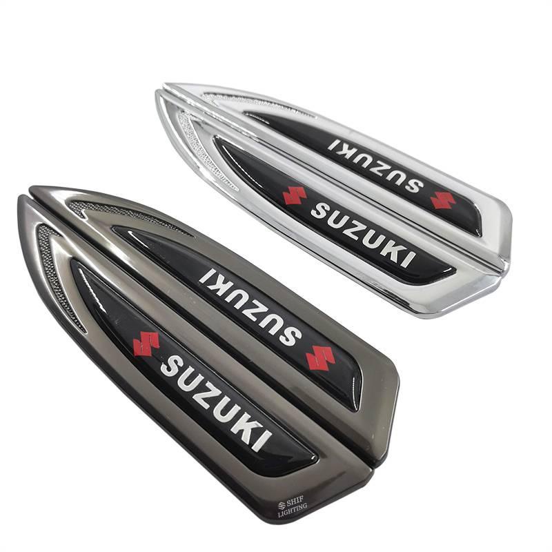 2 X Metal SUZUKI Logo Car Auto Side Fender Decorative Emblem Badge ...