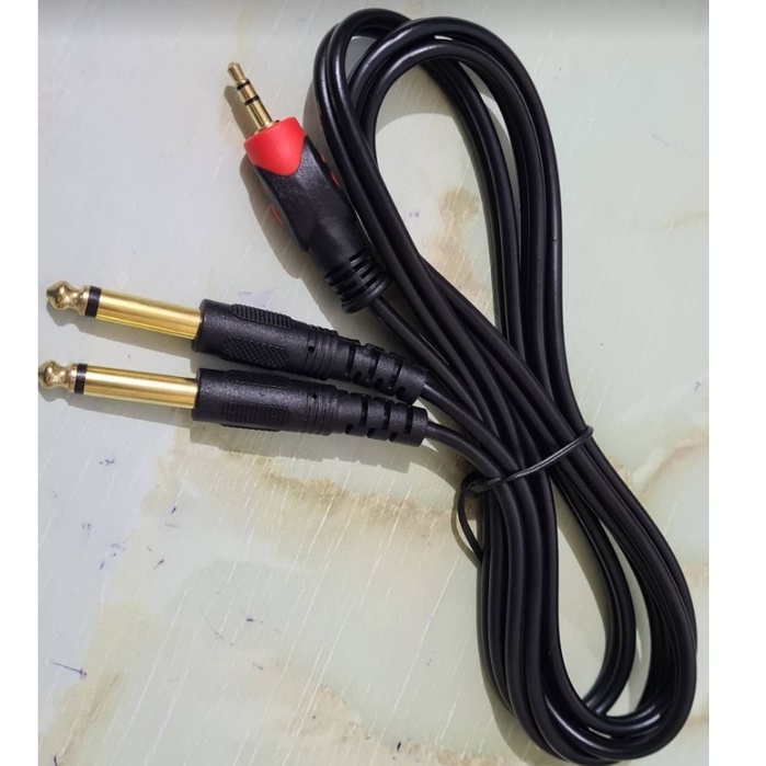 PL 1.5M 3.5mm to 6.35mm Jack Plug Cable Connector Audio Lead Mixer ...
