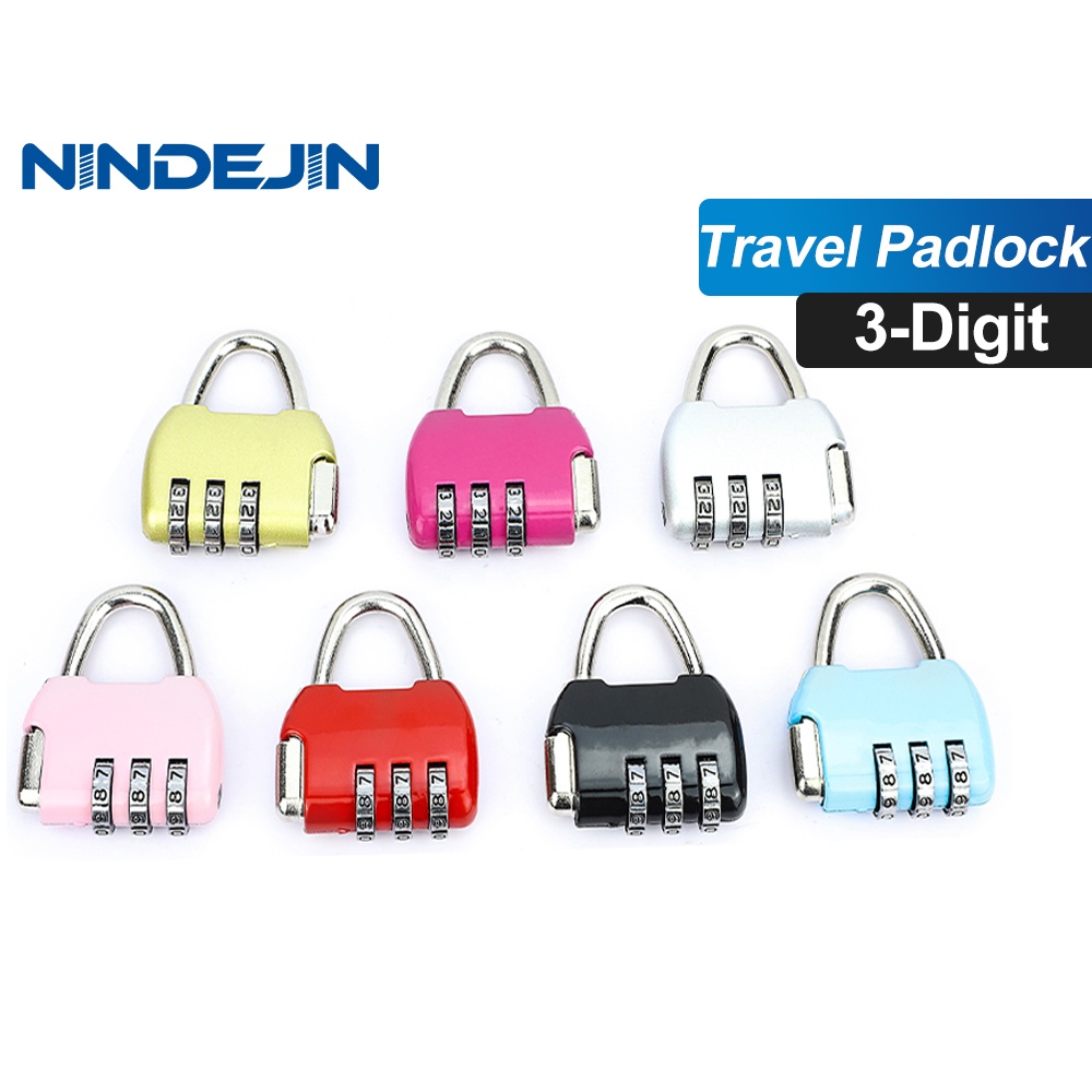 NINDEJIN 3 Digit Dial Combination Code Number Lock Padlock For Luggage ...