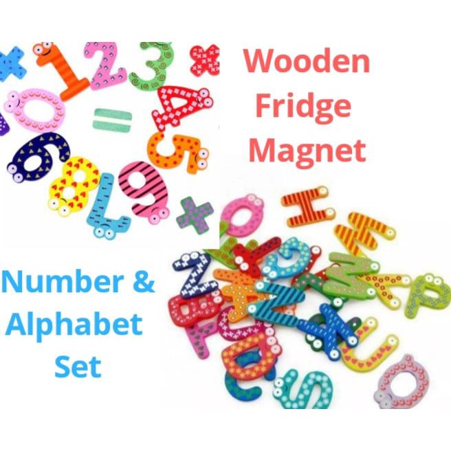 TFL Wooden Number And Alphabet Abc Letter Fridge Magnet For Kids ...