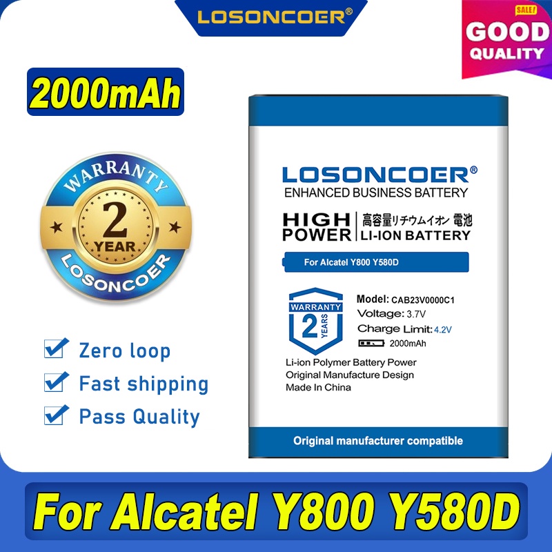 100% Original LOSONCOER 2000mAh CAB23V0000C1 Battery For Alcatel Y800 Y580D Mobile Phone Battery ...