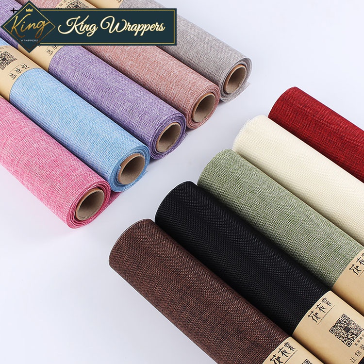 Wrapping Mesh Polyester Jute Colored Design Wrapping Paper Floral ...