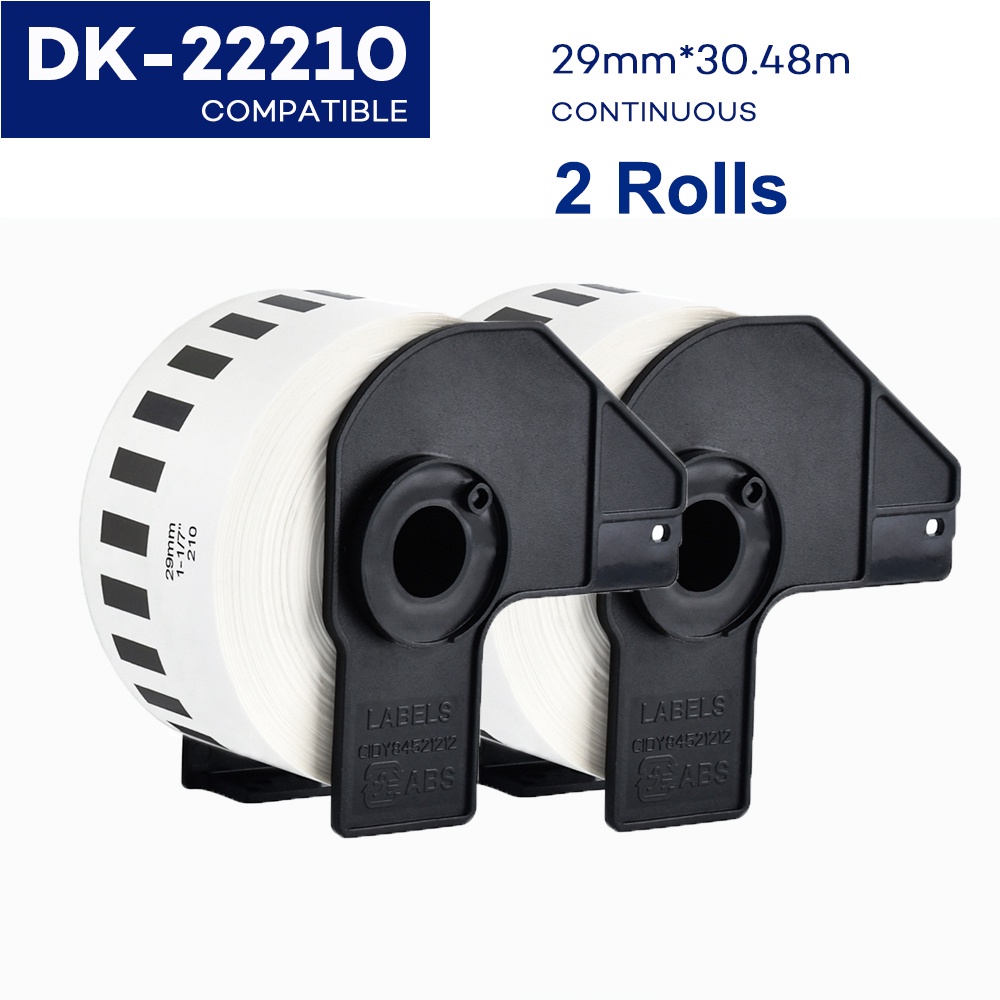 2Rolls DK 22210 Brother Compatible 29mm Label Sticker DK-22210 DK22210 ...
