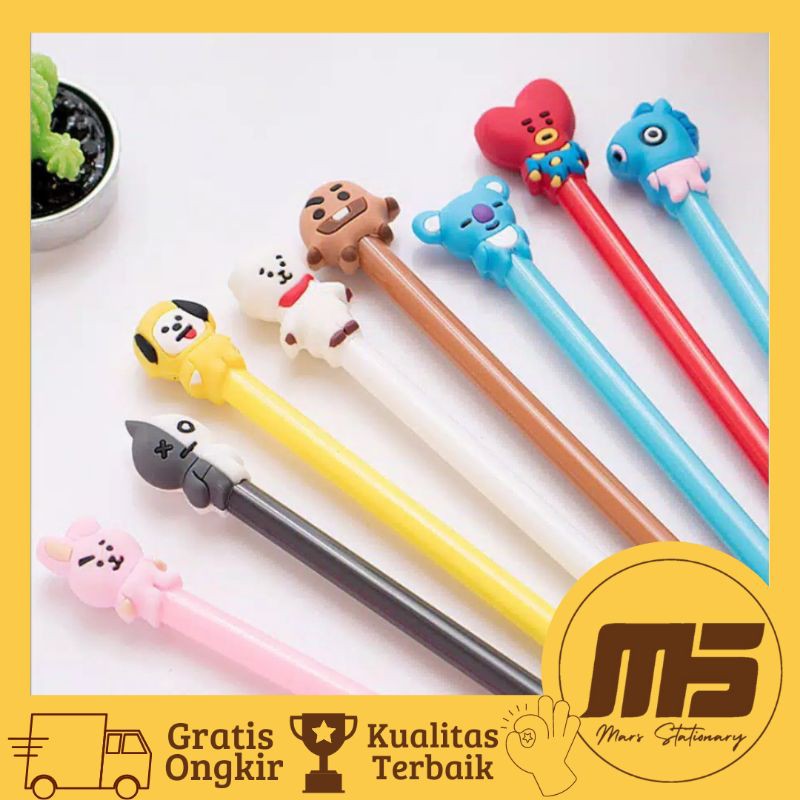 Gel Pen Fancy Character Pen BTS BT21 Cute Stationary School Supplies ...