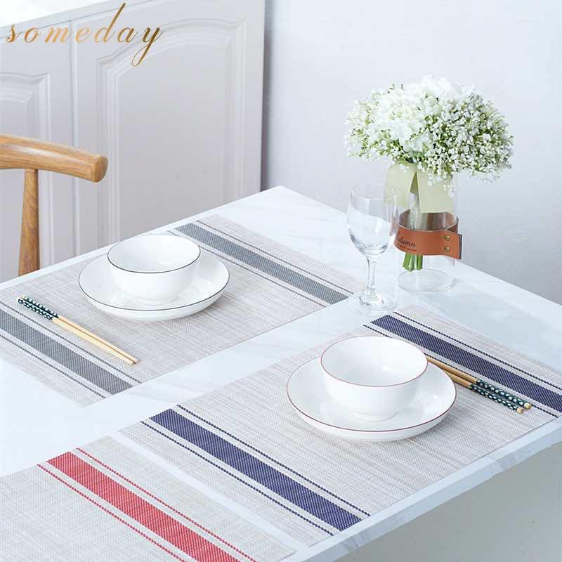 Someday Kitchen Table Mat PVC Placemat Color Stripes Bar Design ...