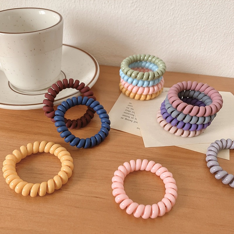 Korean Style Colorful Telephone Line Headband Elastic Hair Bands Rubber ...